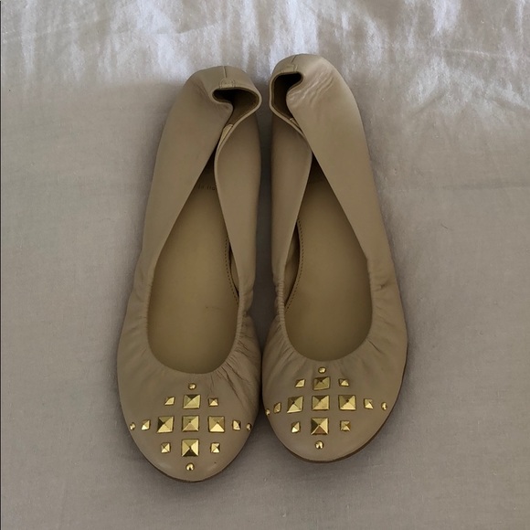 J. Crew | Shoes | Jcrew Blush Leather Embellished Ballet Flats | Poshmark